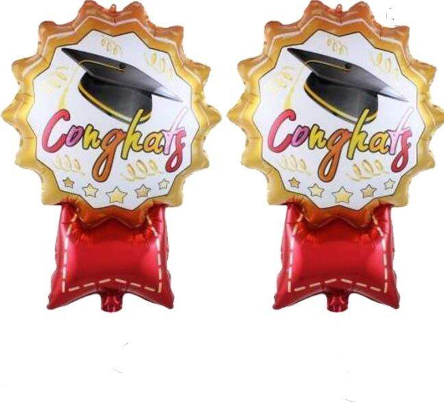Balon Foil Congratulations Wisuda Motif Stempel Brokat - 70 CM / Balon ...