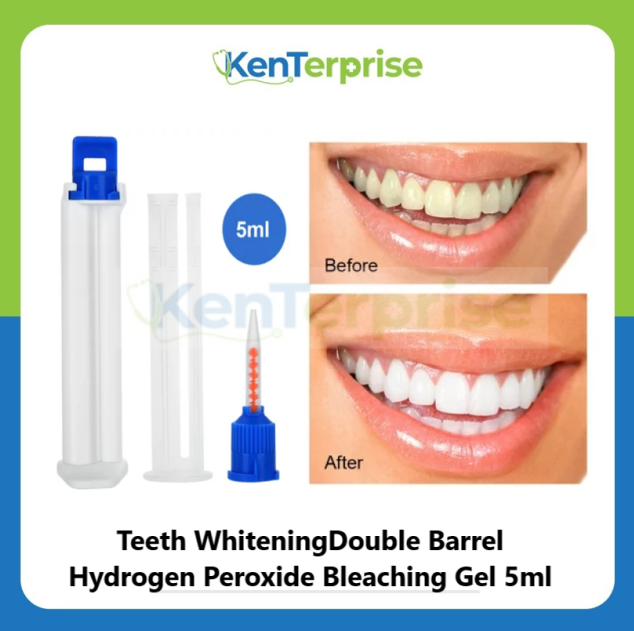 Teeth Whitening Double Barrel Hydrogen Peroxide Bleaching Gel 5ml ...