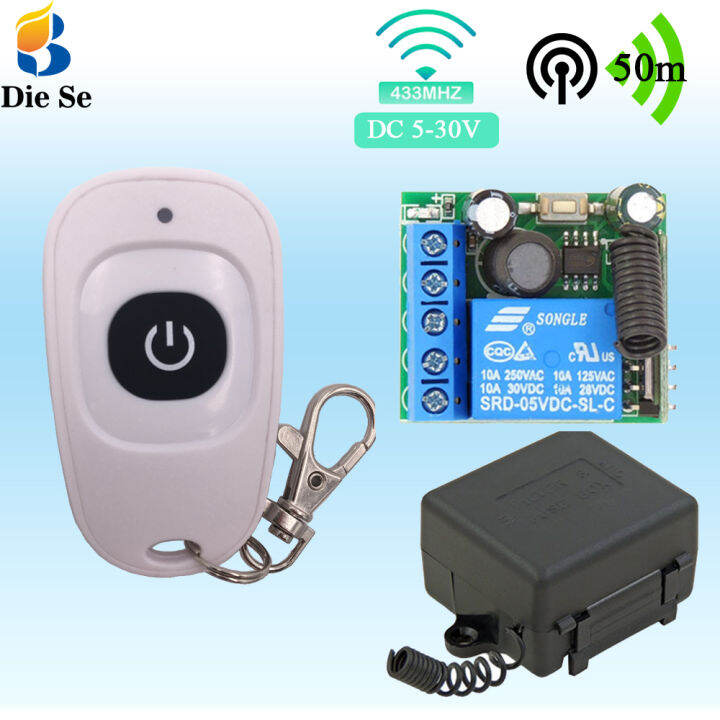 Diese DC 5V 12V 24V 30V 1Ch 10A RF 433Mhz Wireless Switch Receiver ...