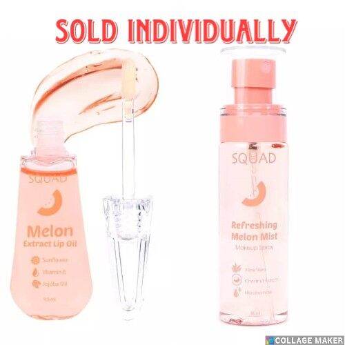 SQUAD COSMETICS MELON ( lip oil 9.5ml / mist 85ml ) * SOLD INDIVIDUALLY ...