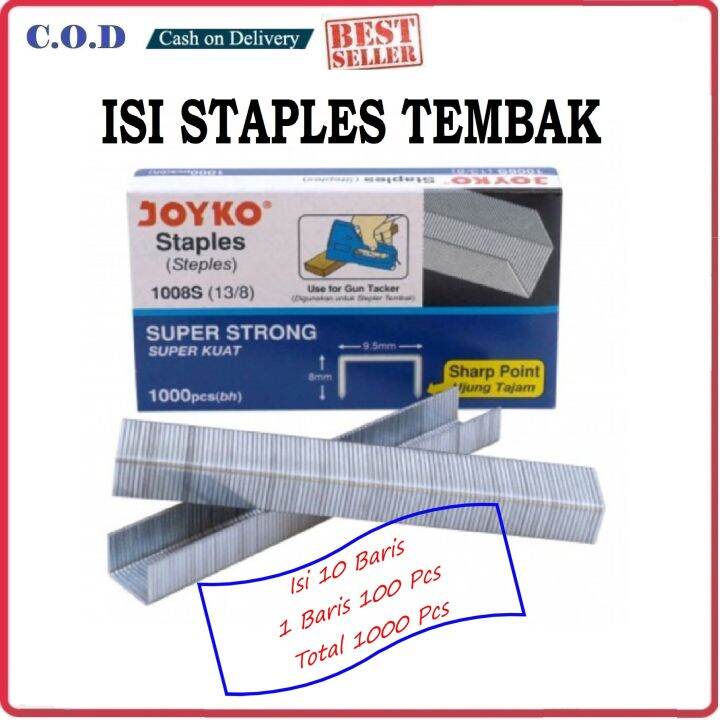 (1 kotak ) Isi Stapler Tembak Joyko 13/8 - Refill Gun Tacker Joyko ...