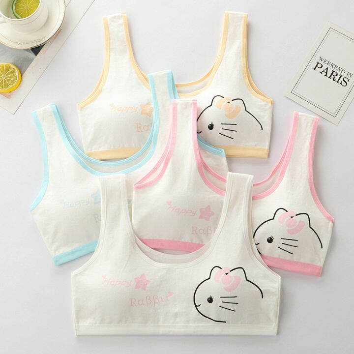 8-16 Baby Bra Girls Cute cat Training Bra Teenagers Girl Student Vest Kid's Baby Underwear Strap ...
