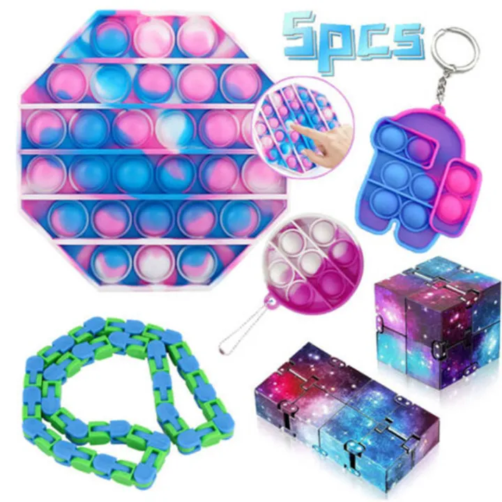 Pop It Fidget Toy Set For Autism Adhd People, With Simple Dimple ...