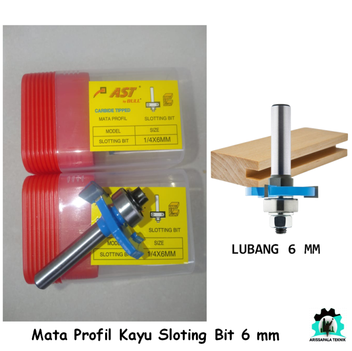 Mata Profil Kayu Sloting Bit Mata Trimmer Router Lubang Panel Kayu Kaca ...