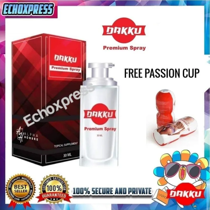 AUTHENTIC 100% DAKKU Premium Spray penis enlarger With FREE PASSION CUP , pen*s gel male organ ...