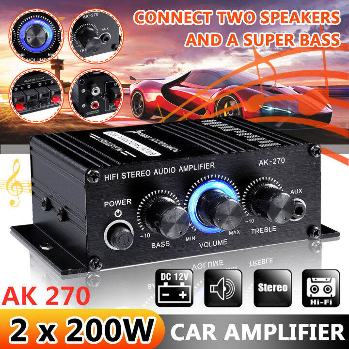 2CH เครื่องเสียงสเตอริโอเครื่องขยายเสียง Hi-Fi AK270 12V,เครื่องเล่น ...