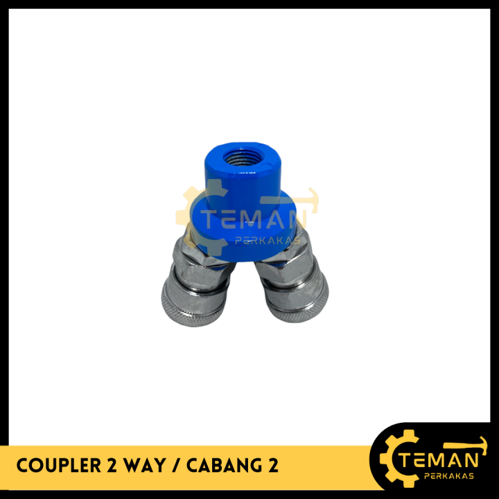 Quick Coupler Cabang 2 Kopler Sambungan Kompresor Quick Coupling 2 Way ...