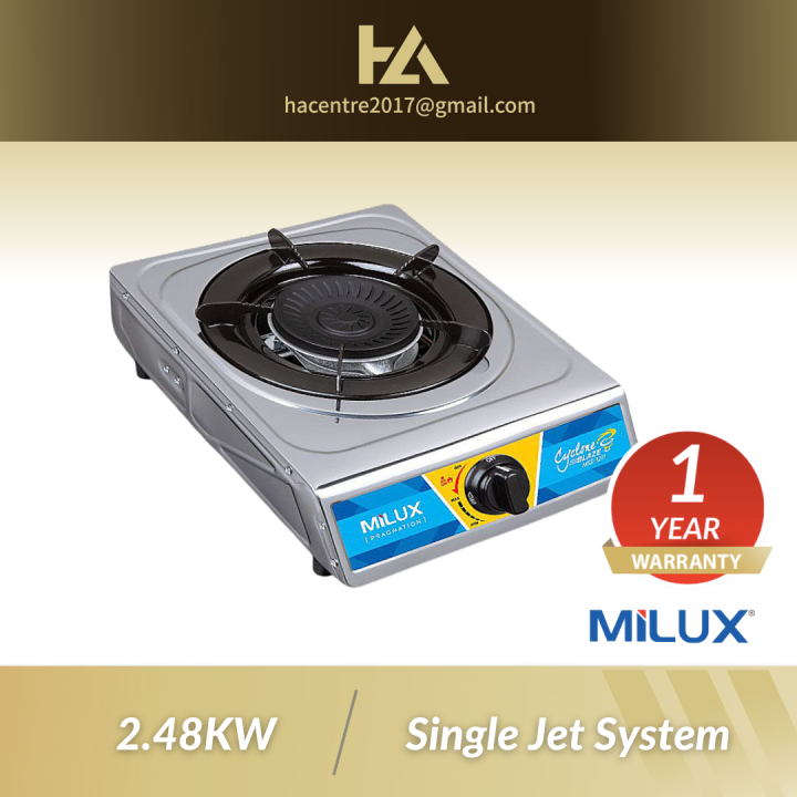 Milux Cyclone Blaze Stainless Steel Single Burner Gas Stove MSS-1211 ...