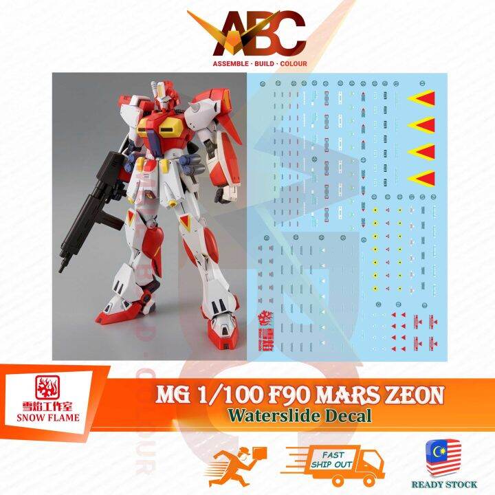 (Snow Flame) Waterslide Decal - MG 1/100 F90 Mars Zeon Force (Fluorescent) OMS-90R Model Kit ...