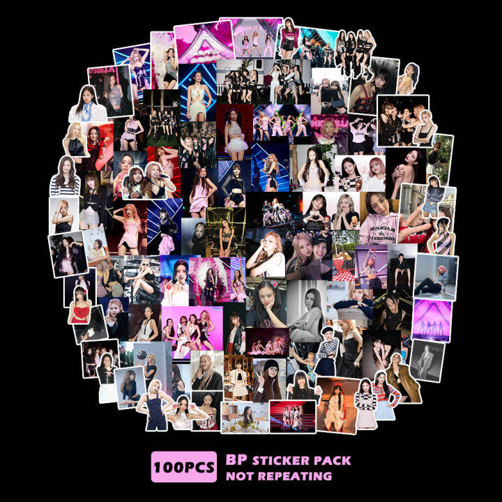Csbi 100 Buah Set Kpop Blackpink 2023 Coachella Stiker Pvc Lisa Jennie