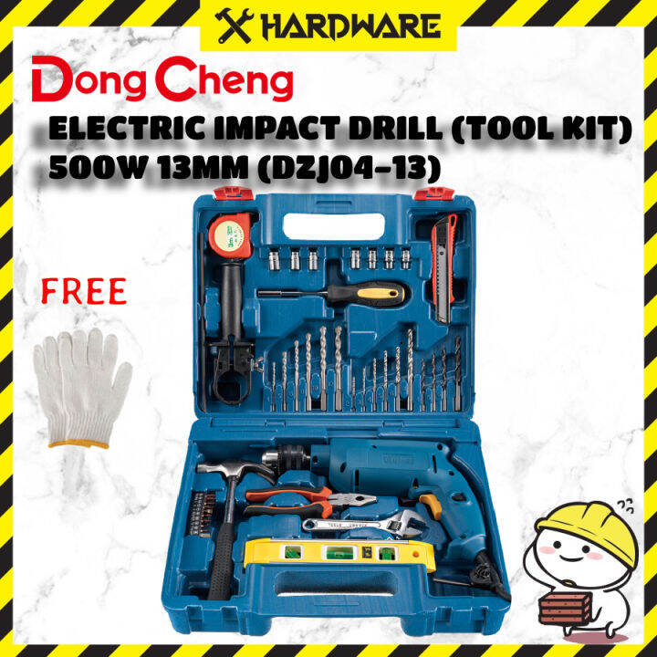 Dong Cheng Impact Drill Set with tool kit/DIY set/Dongcheng DC DZJ04-13 ...