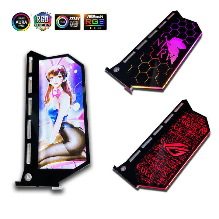 Customizable Gpu Bracket Vertical 12v5v Aura Colorful Video Card Holder Customize Vga Support