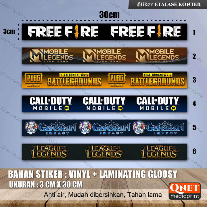 STIKER GAMES ETALASE KONTER + LAMINATING GLOSSY | Lazada Indonesia