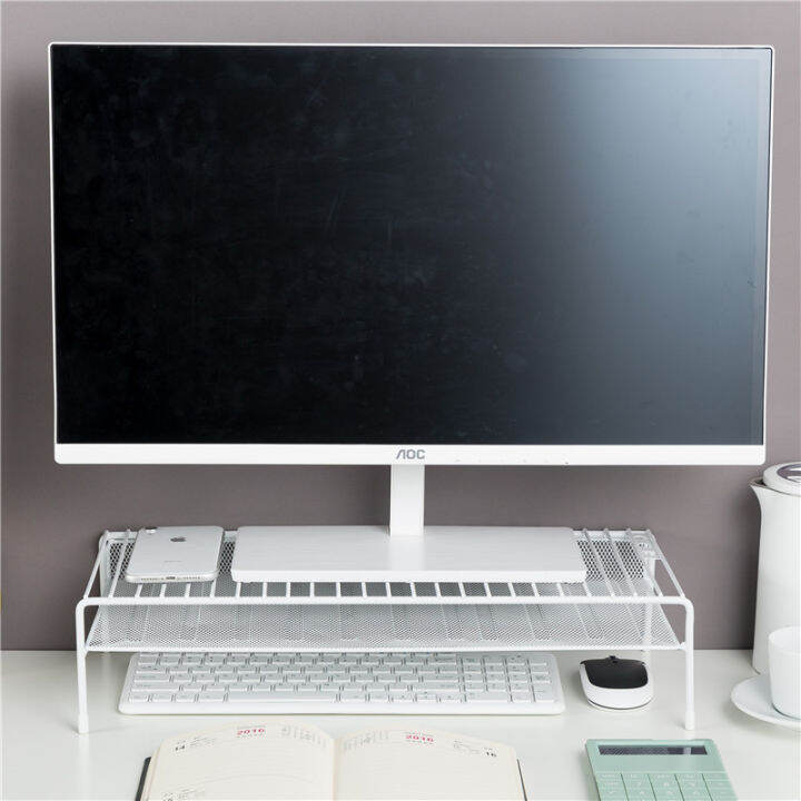 Monitor stand computer desk stand metal iron shelf small mini storage ...