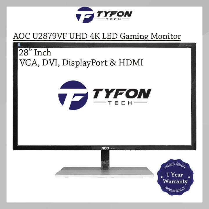 AOC 28" Inch UHD 60Hz 1MS 4K FreeSync LED Gaming Monitor U2879VF ...