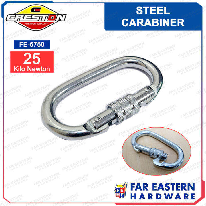 CRESTON Steel Carabiner w/ Lock 25KN FE-5750 CRHT | Lazada PH