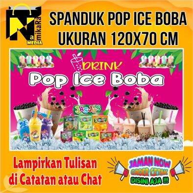 Spanduk Banner Pop Ice Boba terbaru custom 120x70 cm / banner Aneka ...