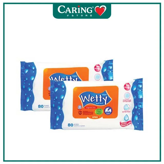 WETTY FRAGRANCE FREE WET WIPES 80G x 2 | Lazada