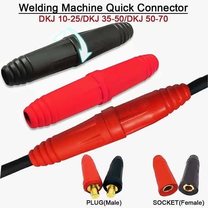 1คู่ Tig Mig Rapid Fitting ยุโรปเครื่องเชื่อมสายเชื่อมต่อ Quick ...