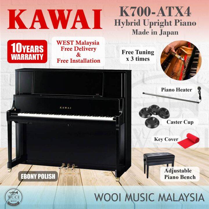 Kawai K700-ATX4 Hybrid Upright Piano - Ebony Polish (Made in Japan) | Lazada