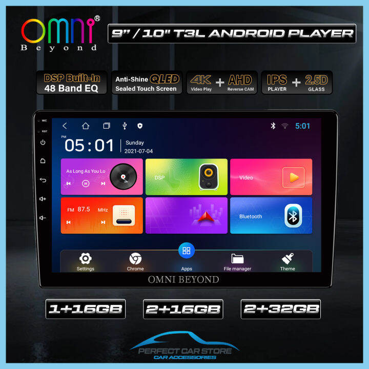 Omni Beyond T3L Android 9" & 10.1" Inch Android 10 8 Core GPS Universal Car Android Player MP5 ...