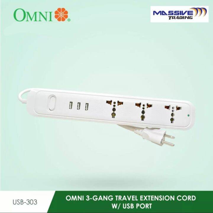 OMNI Extension cord with 3 USB outlets (6 feet) USB-303 | Lazada PH