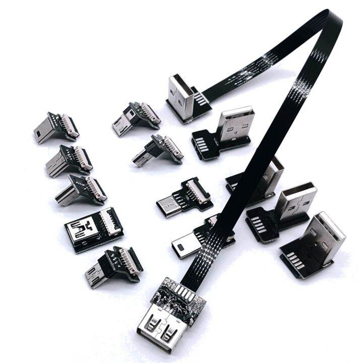 FFC Micro Mini USB FPV Slim บางแบนนุ่มยืดหยุ่น FPC สายชาร์จสำหรับ FPV ...