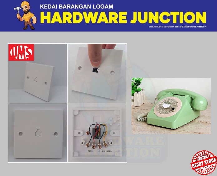 UMS TELEPHONE 1 GANG SWITCH SOCKET TS301 N | Lazada