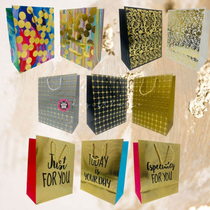 Gold Stamp Embossed 10 Color Multifunction Kraft Paper Bag with Handle ...