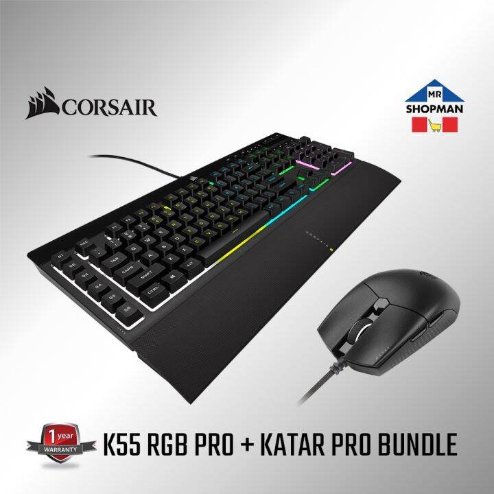 Corsair K55 Pro + Katar Pro Gaming Keyboard and Mouse Bundle | Lazada PH