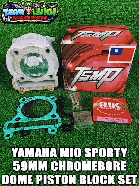 TSMP YAMAHA MIO SPORTY 59MM CHROMEBORE DOME PISTON BLOCK SET | Lazada PH