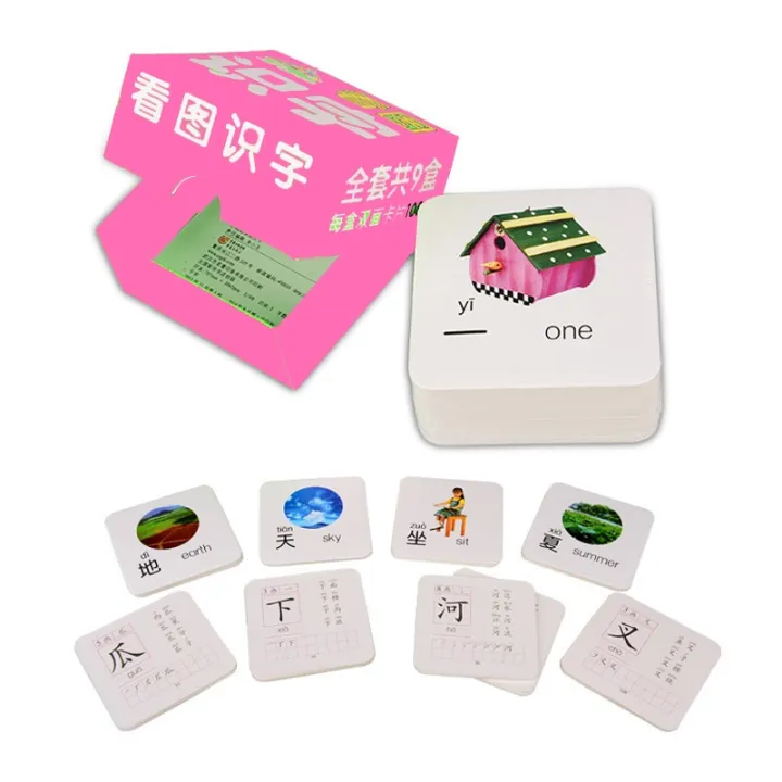 108PCS/set English Kids Characters Cards Learn Chinese Flashcards ...