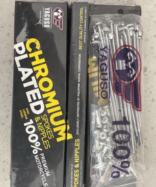 YAGUSO CHROME PLATED SPOKES RIOS (9Gx185, 9Gx150, 9Gx162, 9Gx155 ...