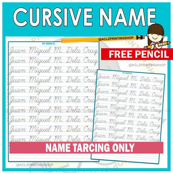CURSIVE NAME TRACING ( 50 PAGES ) - ACZLPRINTINGSHOP | Lazada PH