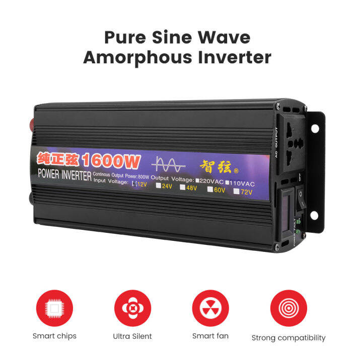 New Pure Sine Wave Inverter 1600W 2000W 2600W Power Solar Car Inverters ...
