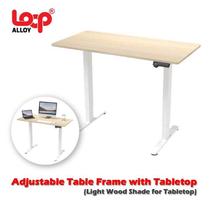 Loop Alloy Adjustable Table Frame with Tabletop (Lightwood) | Lazada PH