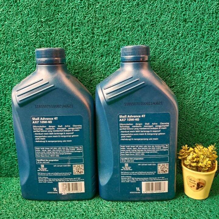 PAKET 2 BOTOL OLI SHELL AX7 1 LITER | Lazada Indonesia