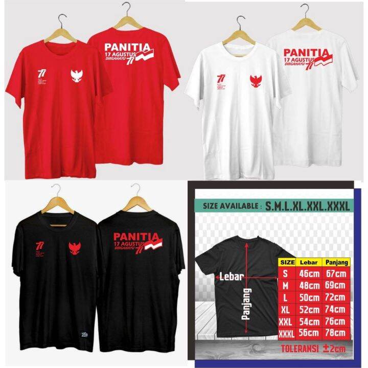 Promo - Baju Kaos PANITIA Agustusan/17 Agustus HUT RI Kemerdekan Dirgahayu 77 - Sedia Baju ...