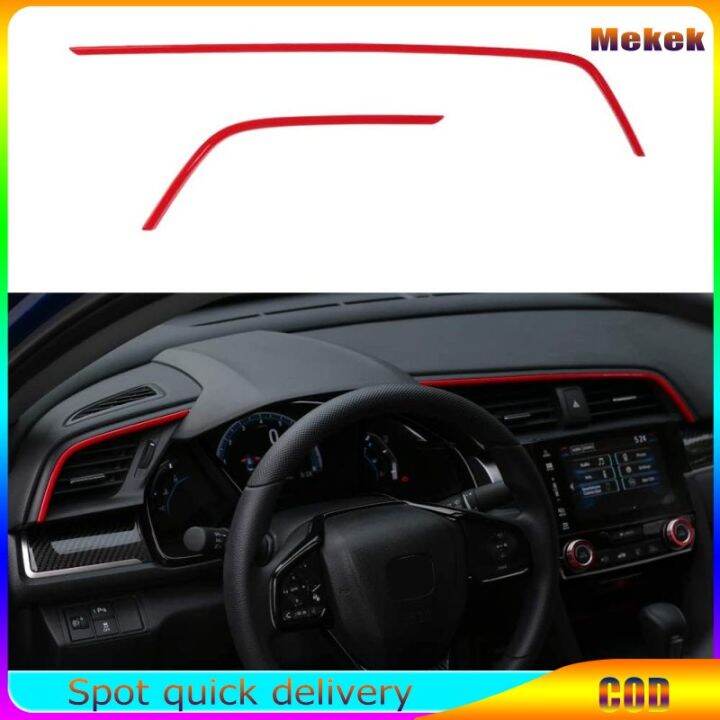 2pcs Center Consoles Stickers Air Vent Trims Dash Board Panel Strips ...