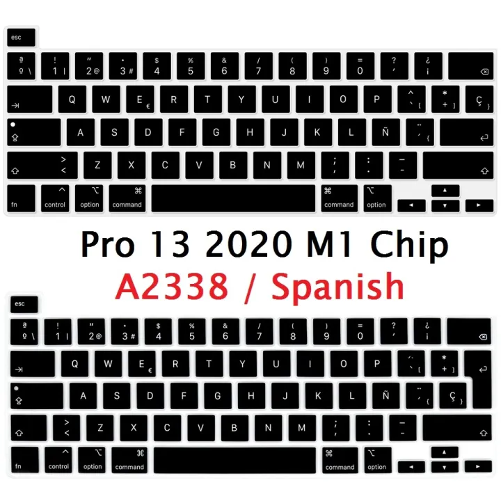 Soft for Macbook Pro 13 2020 M1 Chip A2338 Spanish EU US Keyboard Cover ...