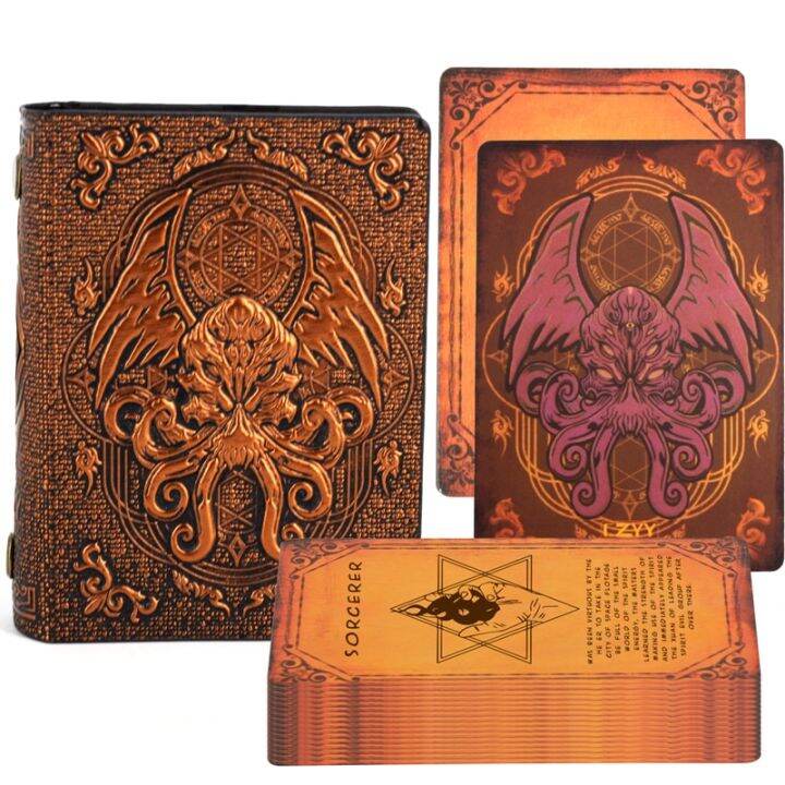 DND ผู้ถือ Spellcard Cthulhu Embossed Hard Cover Spellbook Deck Case 54 ...