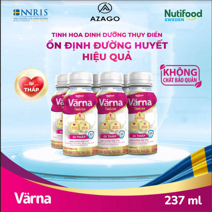 Lốc 6 chai Varna Diabetes chai 237 mL D237AZ-Thương Hiệu NUTIFOOD ...
