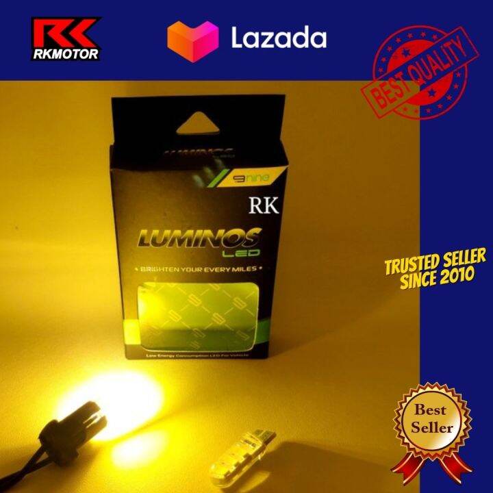 Lampu DRL LED Luminos T10 6 Mata 9Nine - Warna Kuning | Lampu Senja LED ...