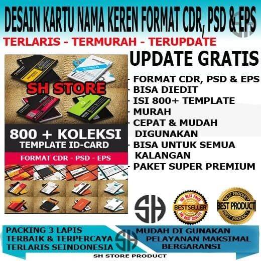 Paket Template Desain Kartu Nama / ID-Card Design Format CDR PSD EPS ...