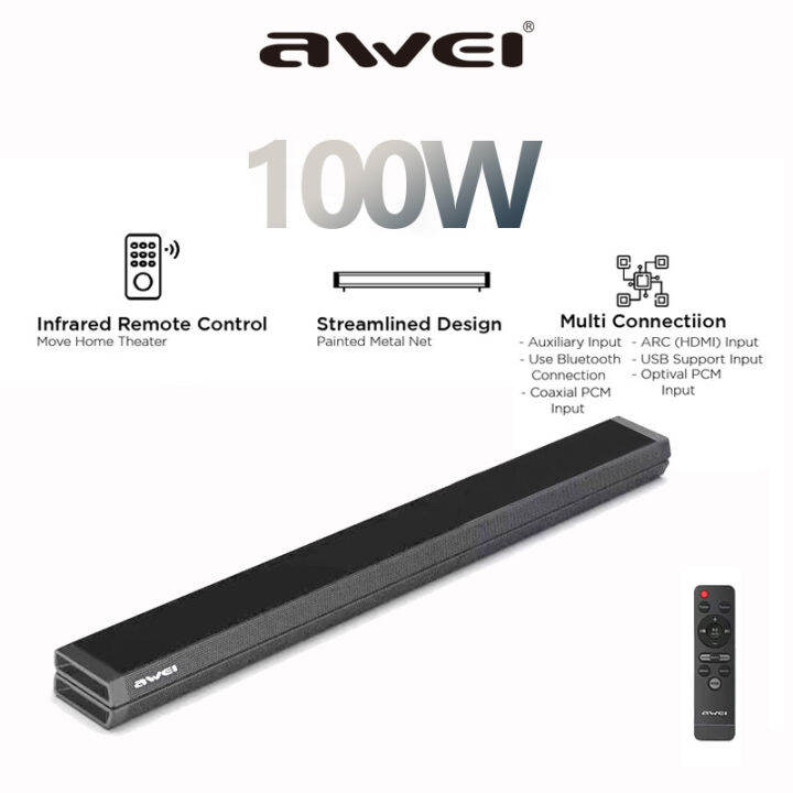 Awei Y990 Wireless Bluetooth Soundbar Home Theater With 6 Built-in ...