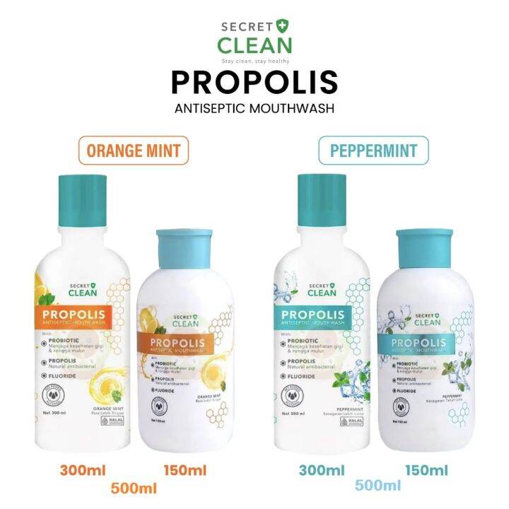 ⭐CANTIK⭐ SECRET CLEAN Propolis Antiseptic Mouthwash 150ml & 500ml ...