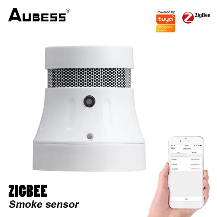 Tuya WiFi/Zigbee Smoke Detector Sensor 85DB Alarm Protection Home Security Fire Alert System ...