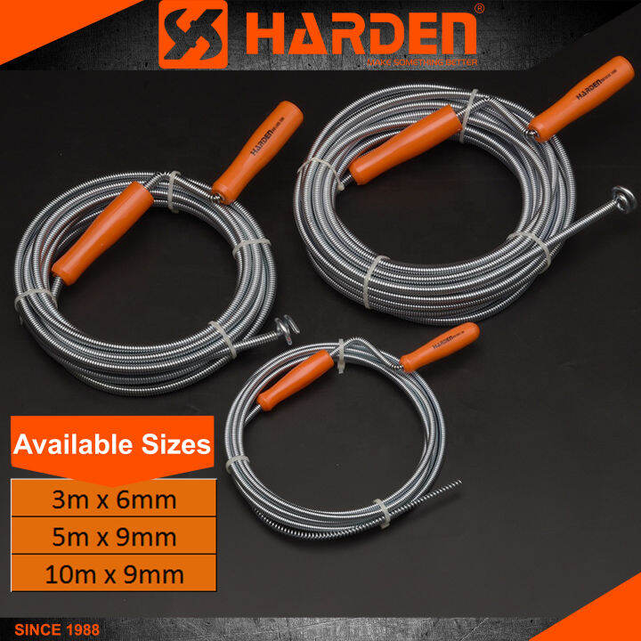 Harden 3m,5m,10m x 6mm,9mm Spring Drain Cleaner Classic Full flexible ...