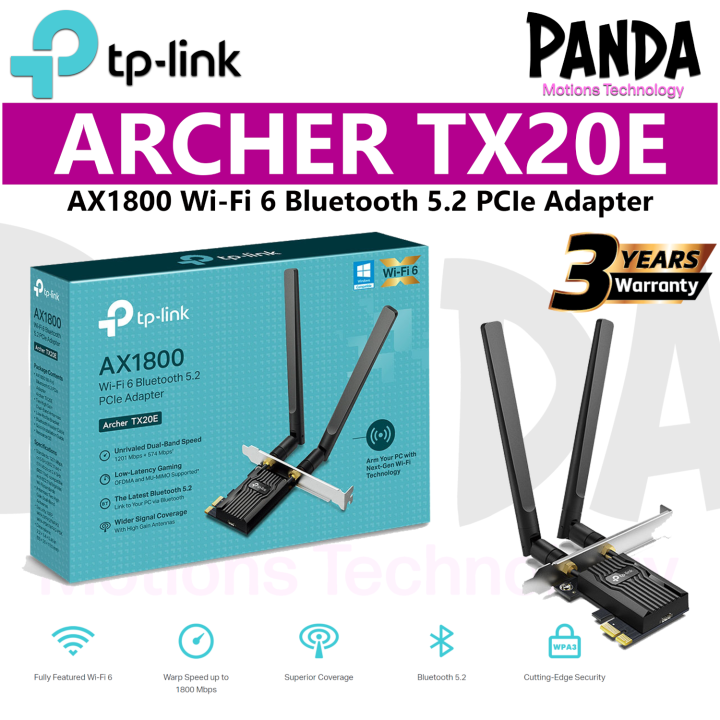 TP-Link AX1800 Wi-Fi Bluetooth 5.2 PCIe Adapter (Archer TX20E) | Lazada