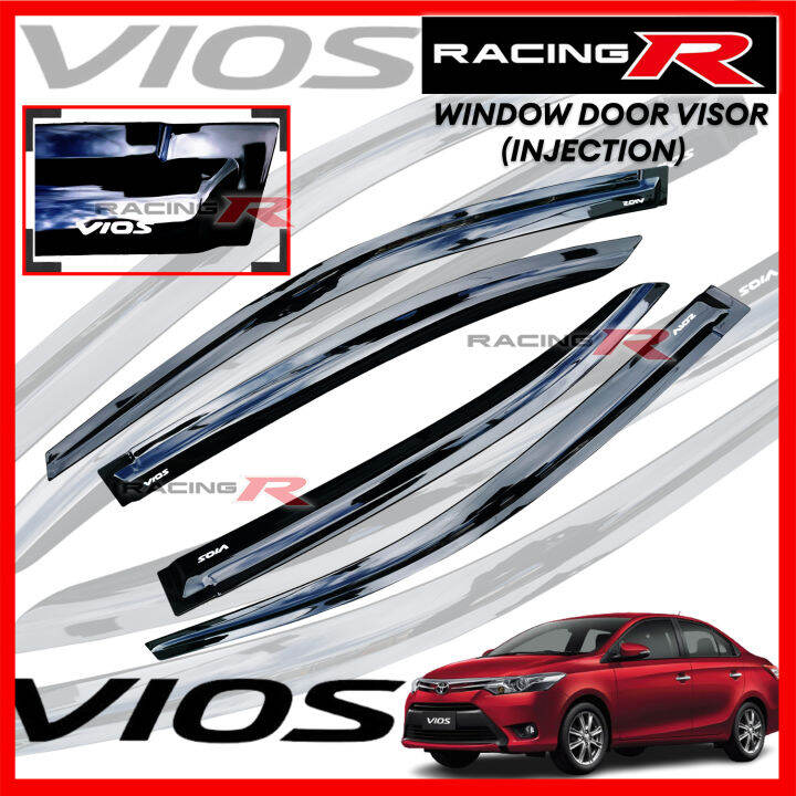 Toyota Vios Superman 2014 to 2018 OEM INJECTION Window Door Visor Black ...